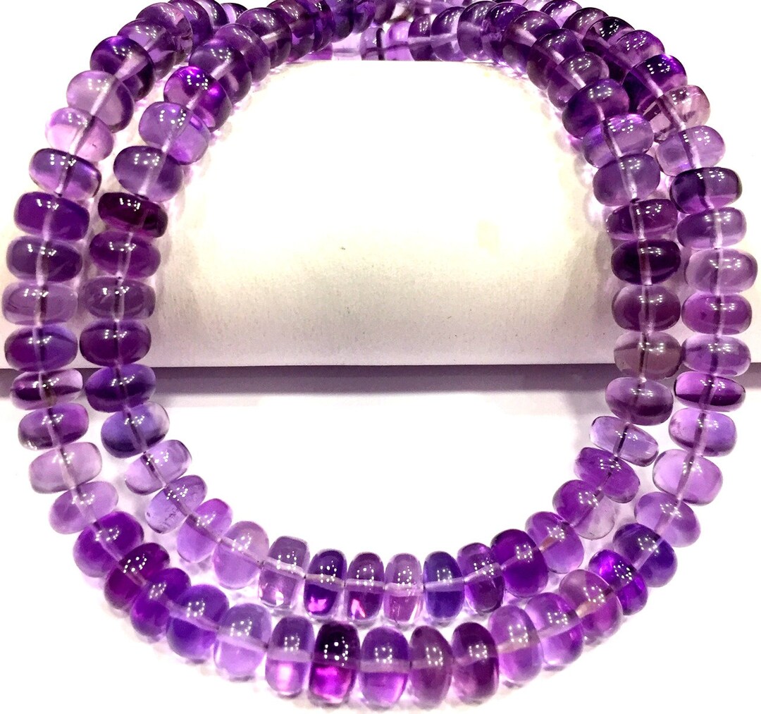AAA+ Quality~~natural Pink Amethyst Smooth Rondelle Beads 7.MM Amethyst ...