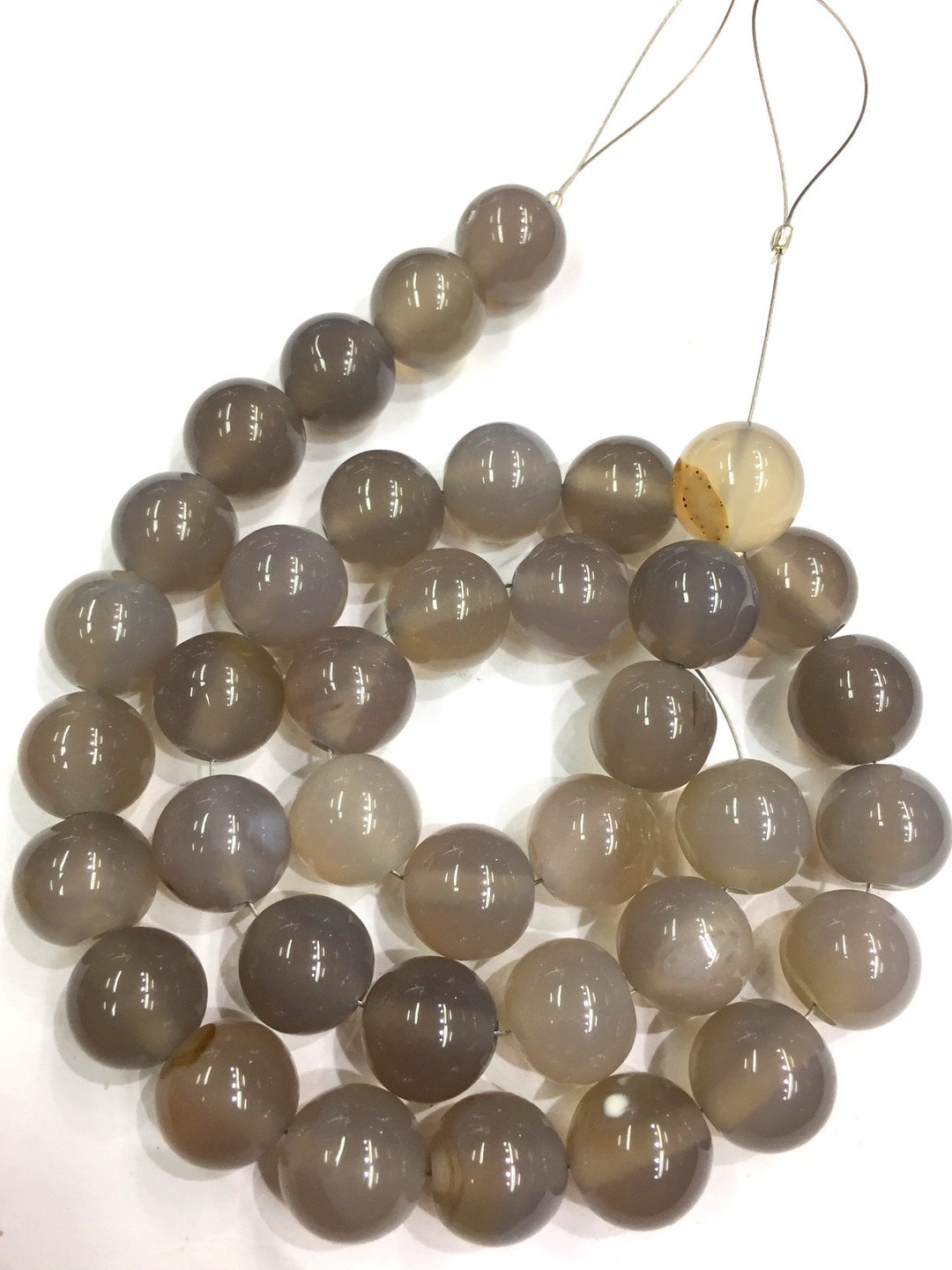 Beautiful Moonstone Luster--natural Grey Moonstone Smooth Round Beads ...