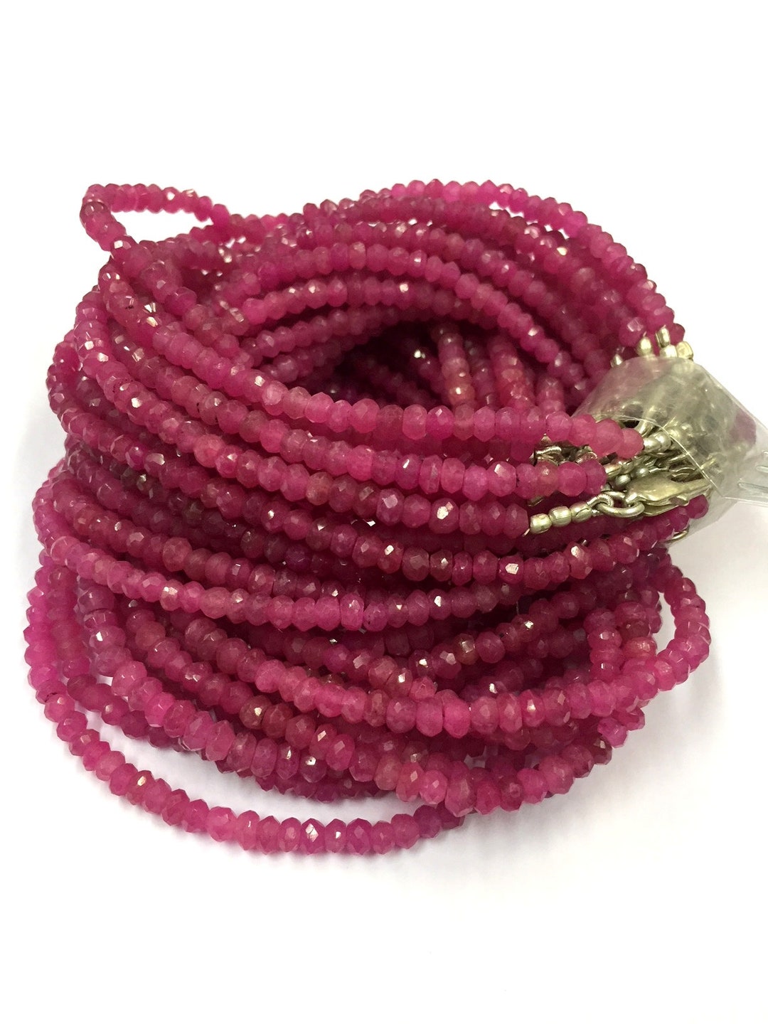 16 Inches Strand Beautiful Israel Cutting Beads Pink Jade Faceted ...