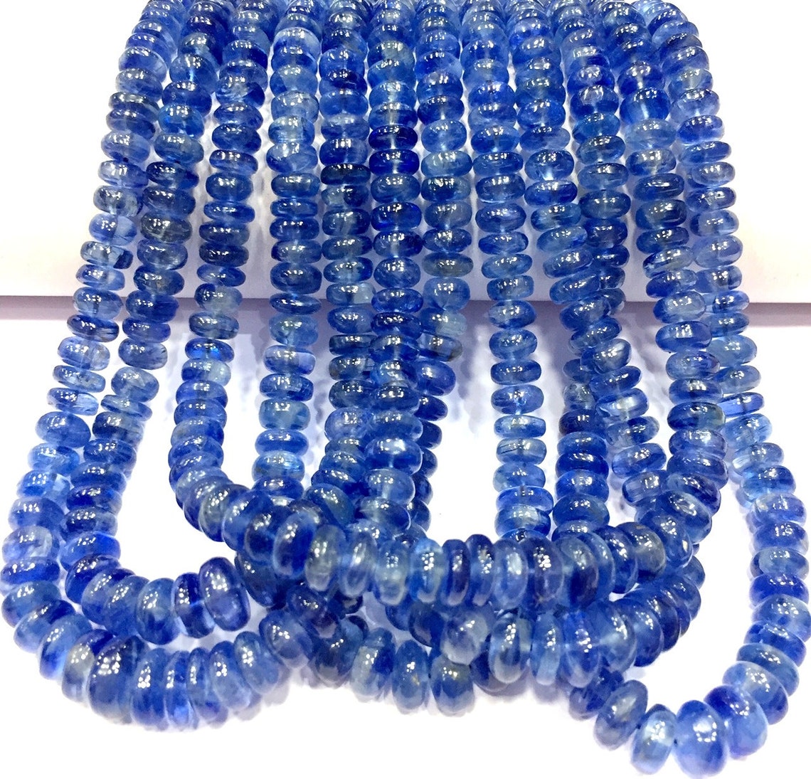 Extremely Beautiful~rare Natural Kyanite Smooth Rondelle Beads Truly ...