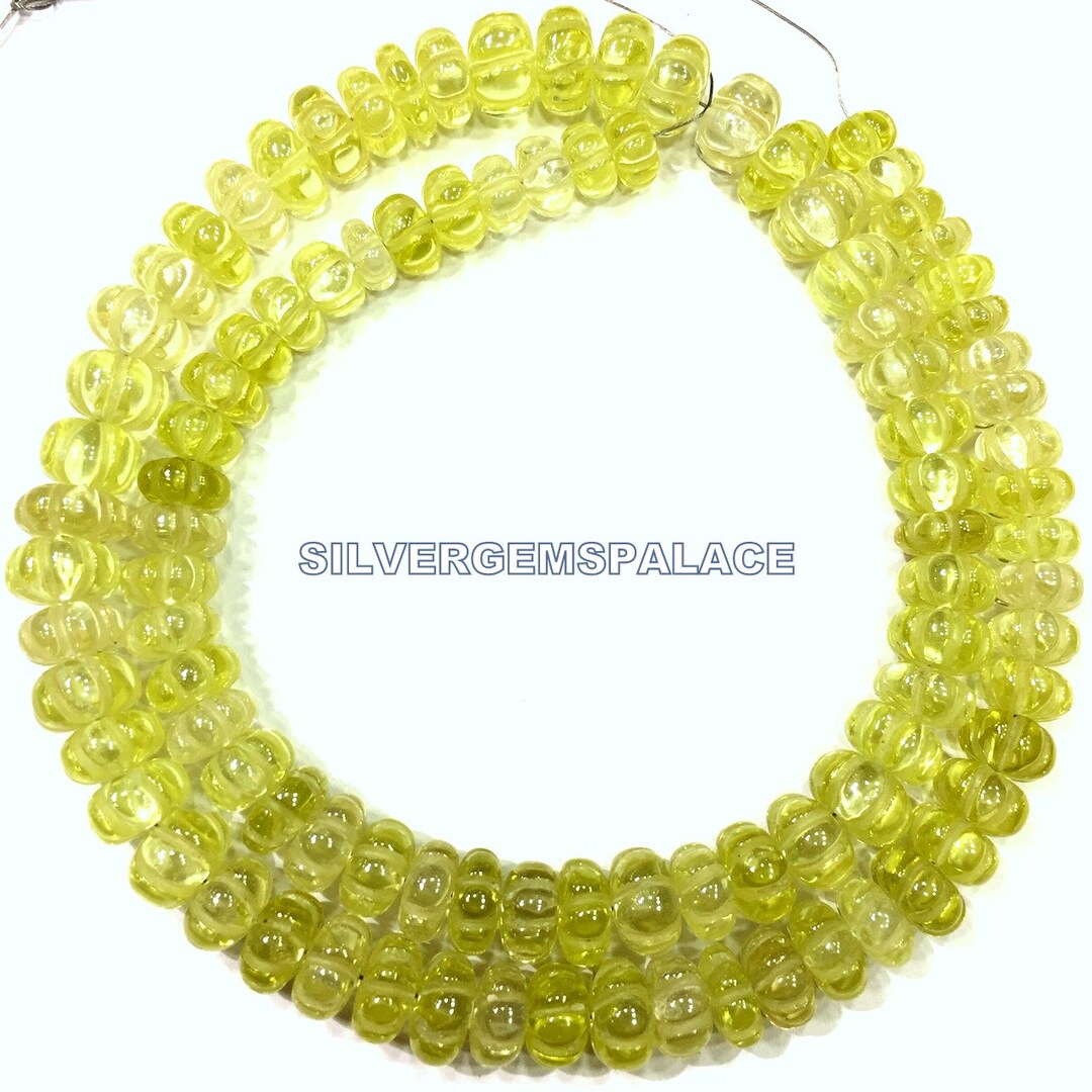 Extremely Rare~aaaa+ Yellow Sapphire Zircon Melon Beads Sapphire ...