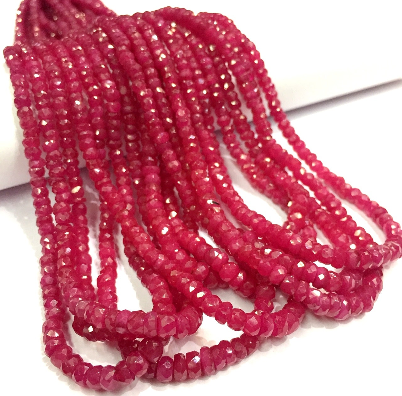 AAA Qualitynatural Ruby Faceted Beads Pinkish Ruby Gemstone - Etsy UK