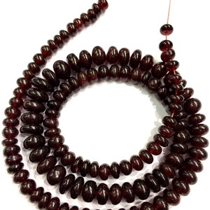 Natural Gemstone Garnet Smooth Gemstone Beads Garnet Rondelle Smooth ...