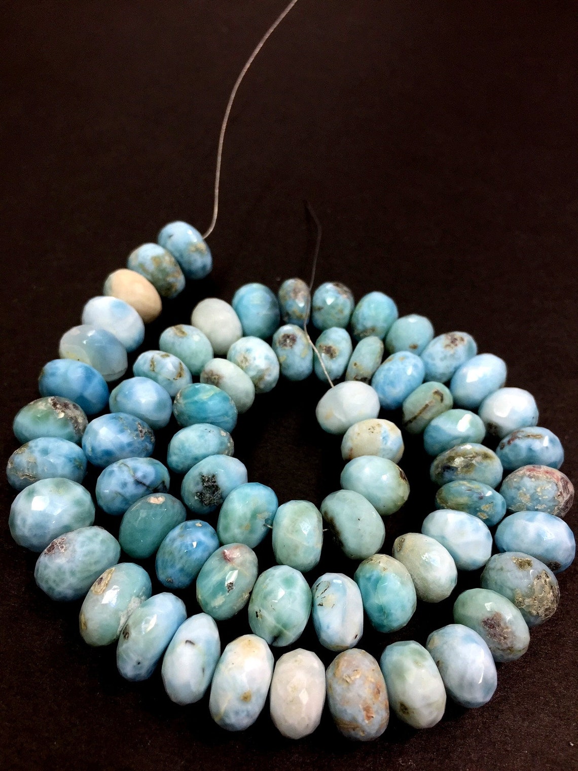 Natural Larimar Blue Beads Larimar Gemstone Beads Larimar Faceted ...