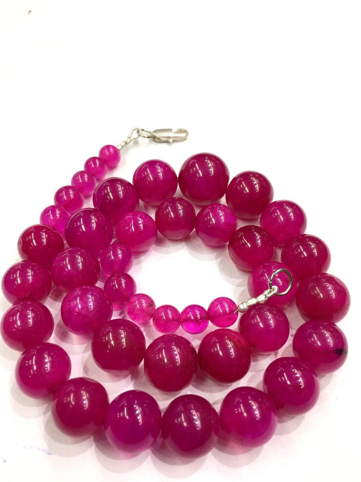 Newly Listedvery Rarenatural Ruby Jade Smooth Round Beads - Etsy