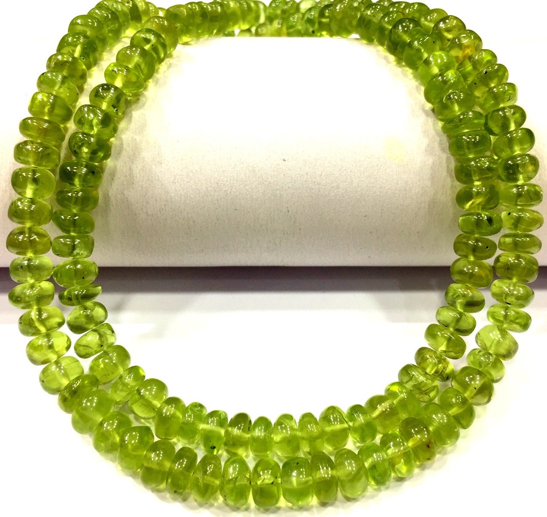 Extremely Rare~~natural Green Peridot Smooth Rondelle Beads 6.MM ...