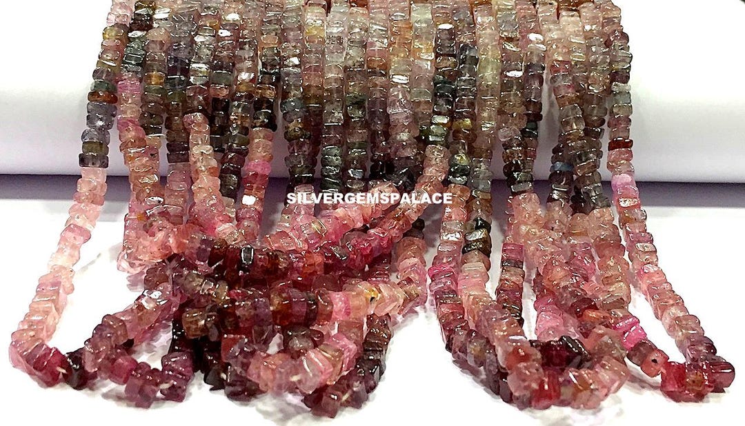 Rare Natural Multi Spinel Square Beads Multi Spinel Heishi Beads Multi ...