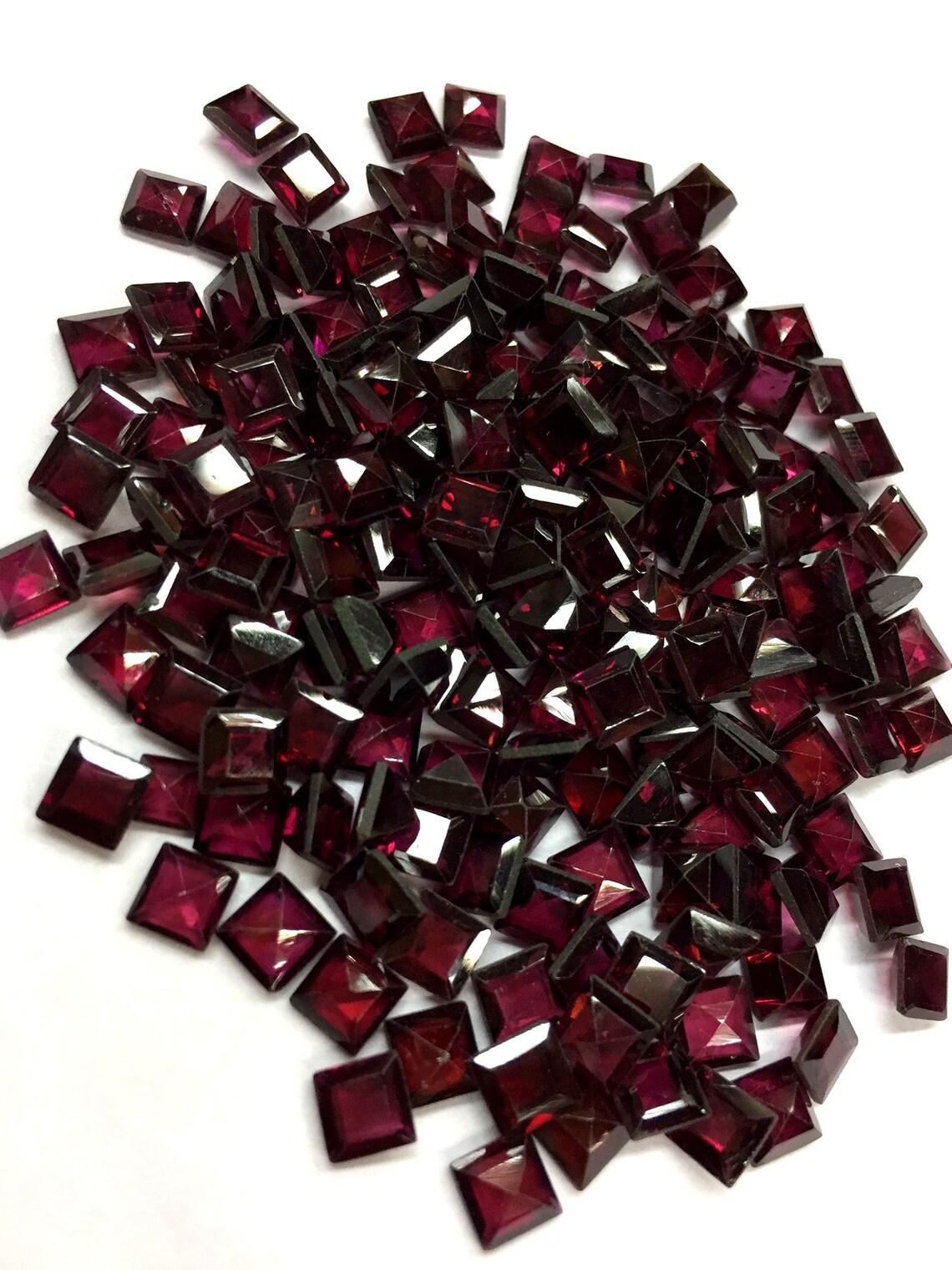 Natural Garnet Square Faceted Gemstone Garnet Loose Gemstone - Etsy