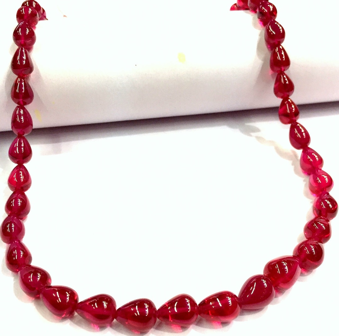 Extremely Beautiful~~ruby Corundum Smooth Teardrop Beads Ruby Drops ...