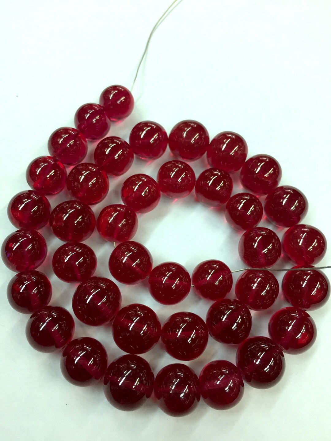 Extremely Rare--smooth Polished Ruby Corundum Smooth Round Beads 10.MM ...