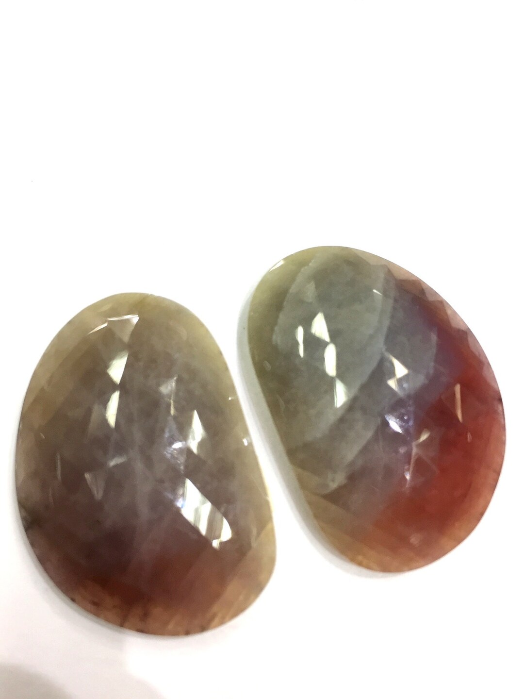 Natural Bio Sapphire Rose Cut Slices Beautiful Multi Sapphire Flat ...