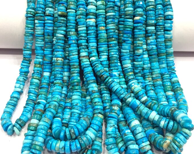 Natural Turquoise Smooth Tyre Beads Turquoise Plain Tyre Beads 6.MM ...