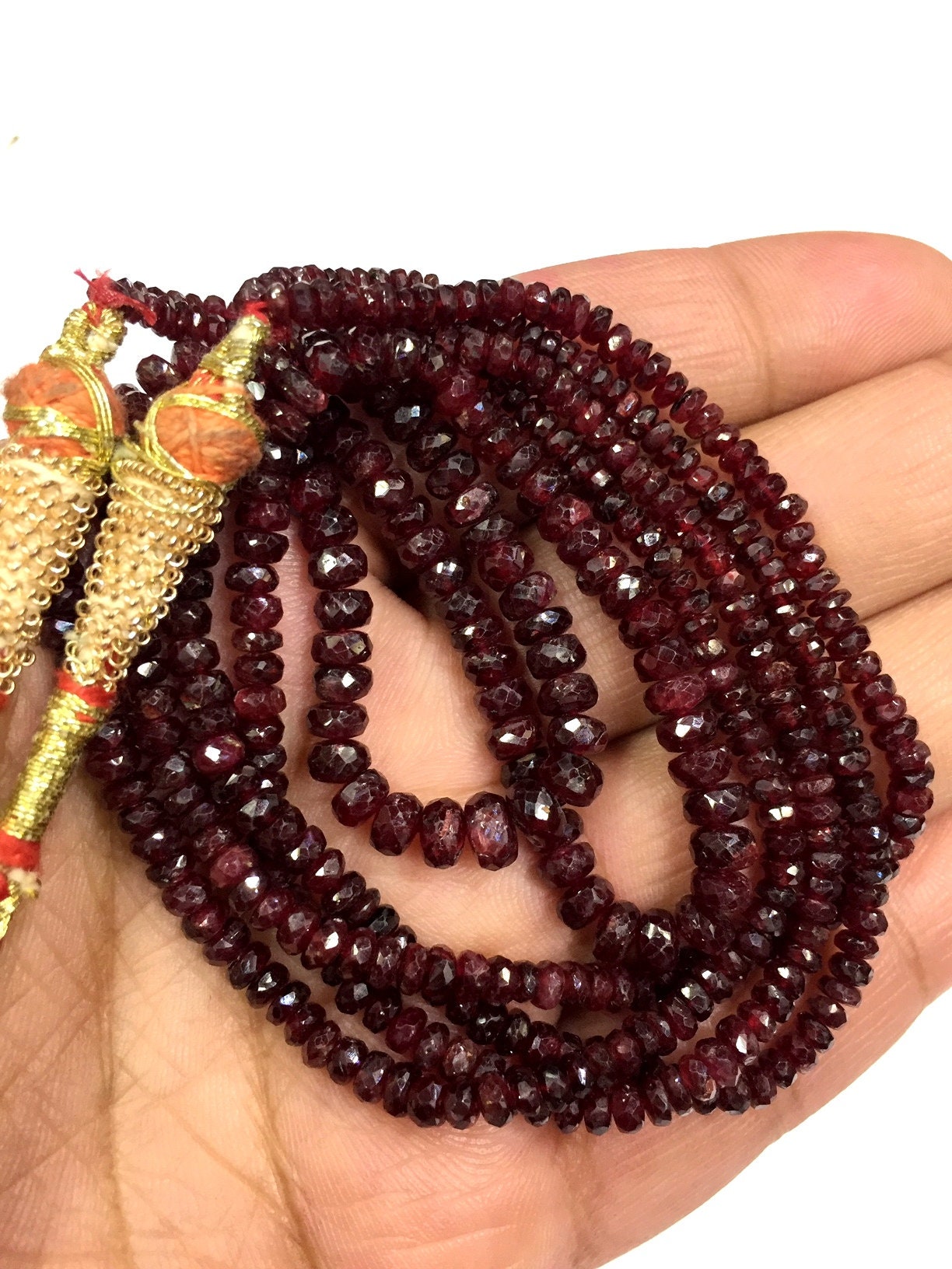 AAA Qualitynatural Longido Ruby Beads Necklace Ruby Faceted | Etsy