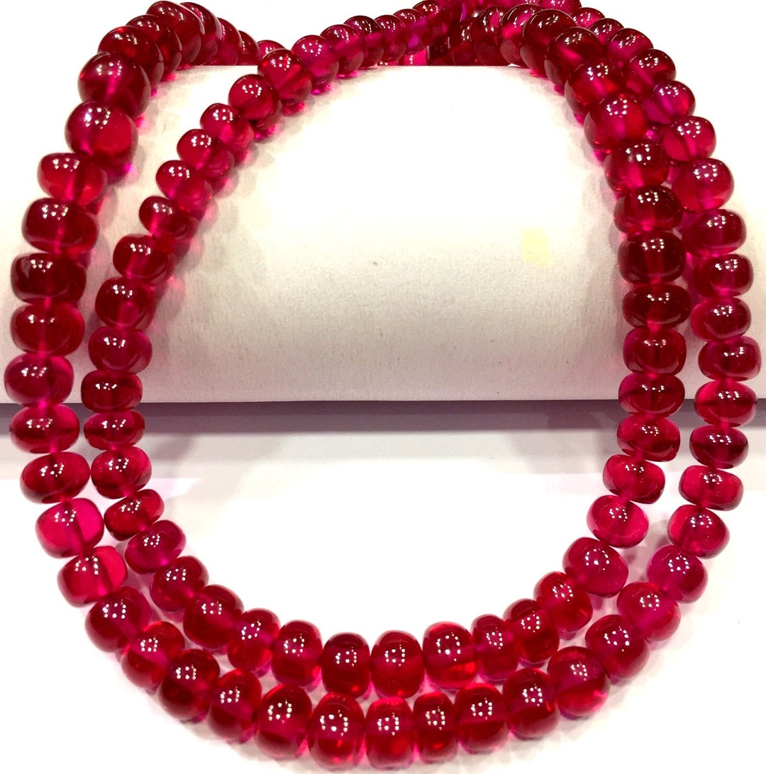 AAAA++ Quality~~extremely Beautiful~~ruby Corundum Rondelle Beads Smooth Ruby Rondelle Beads ...