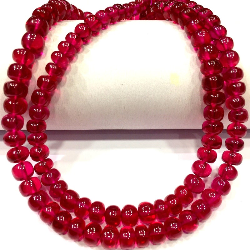Ruby Beads Necklace - Etsy