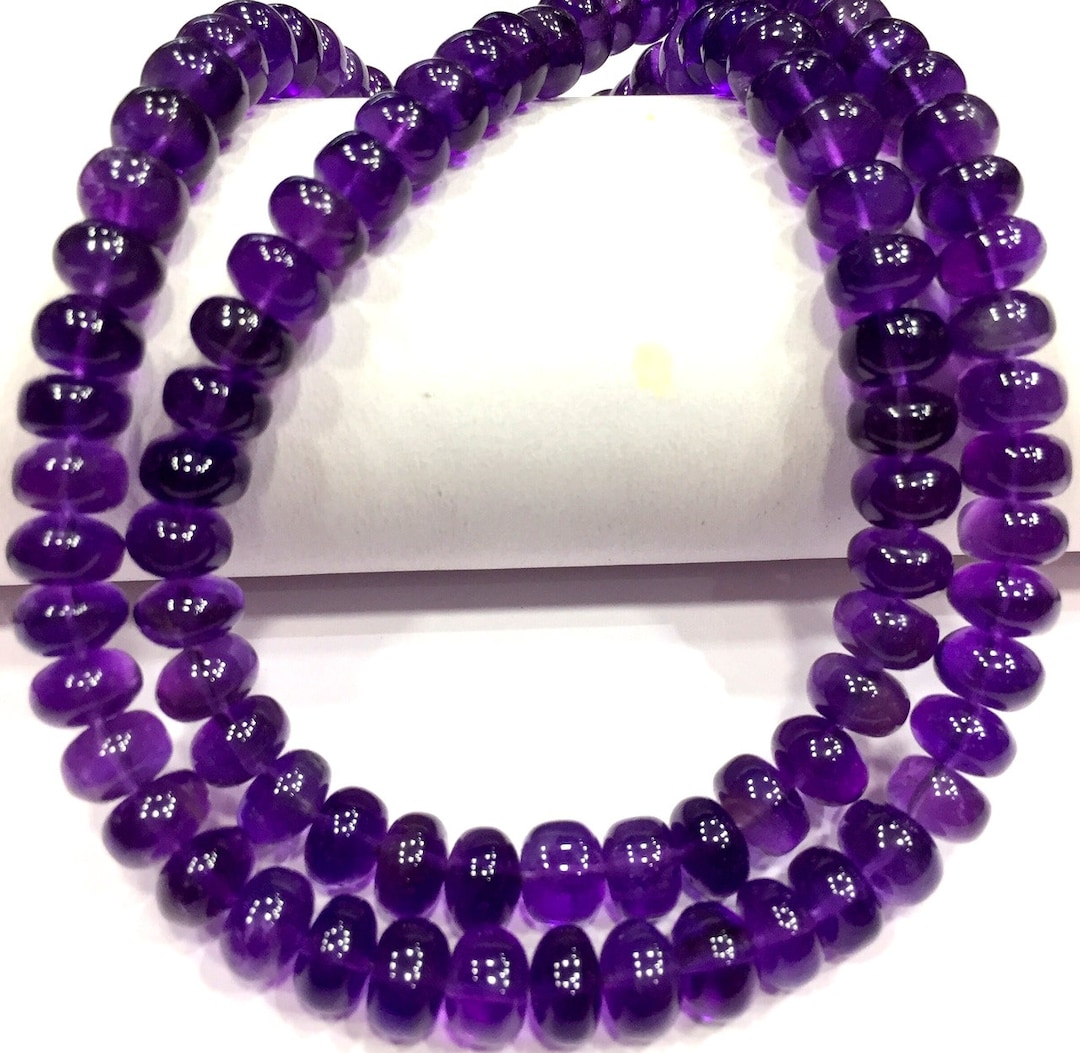 AAA+ Quality~~natural Amethyst Smooth Rondelle Beads 7.MM Amethyst ...