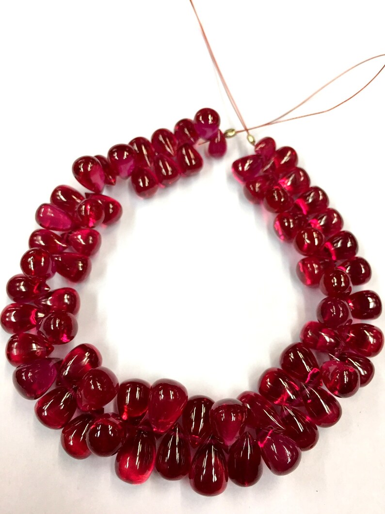 Extremely Beautiful Very Rare Red Corundum Smooth Teardrop Beads Ruby ...