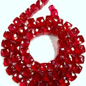 Extremely Beautiful~very Rare Ruby Corundum Faceted Cube Beads Ruby Box ...