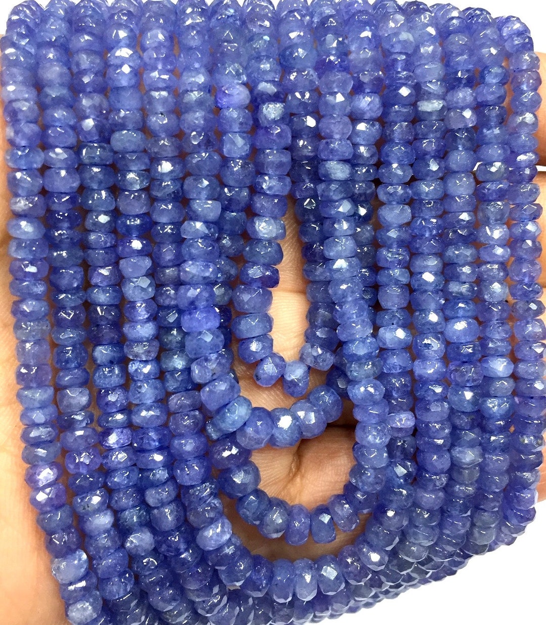Natural Tanzanite Faceted Rondelle Beads Tanzanite Strand Beads Real ...
