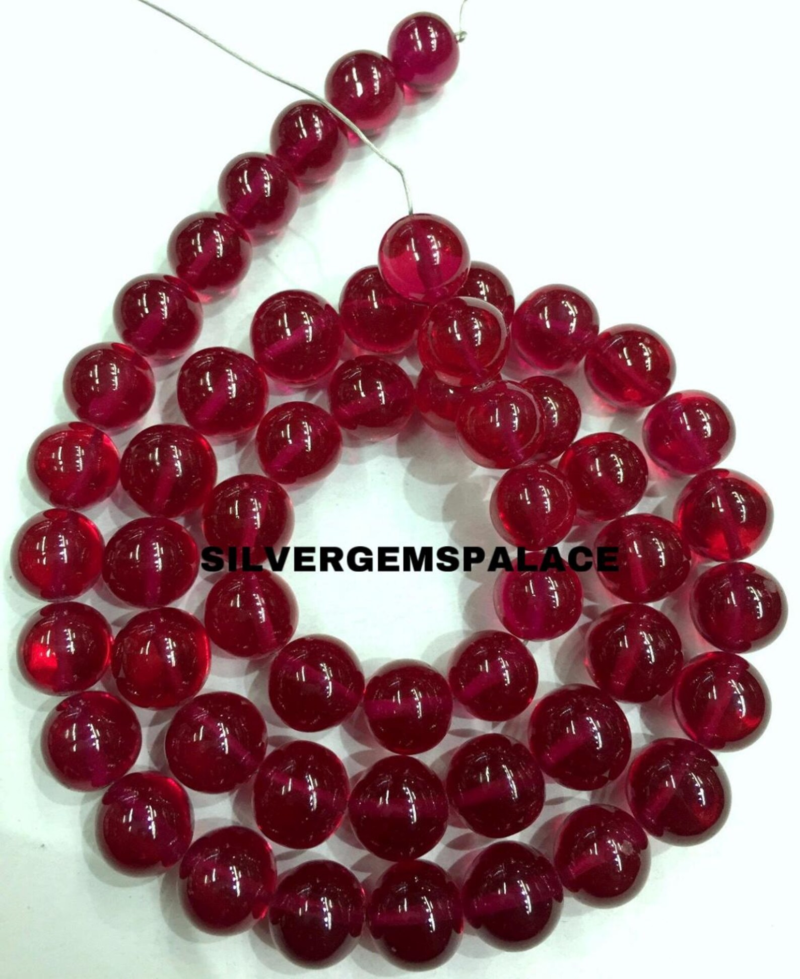 Extremely Rare~~smooth Polished~~ruby Corundum Smooth Round Beads~~8.mm ...