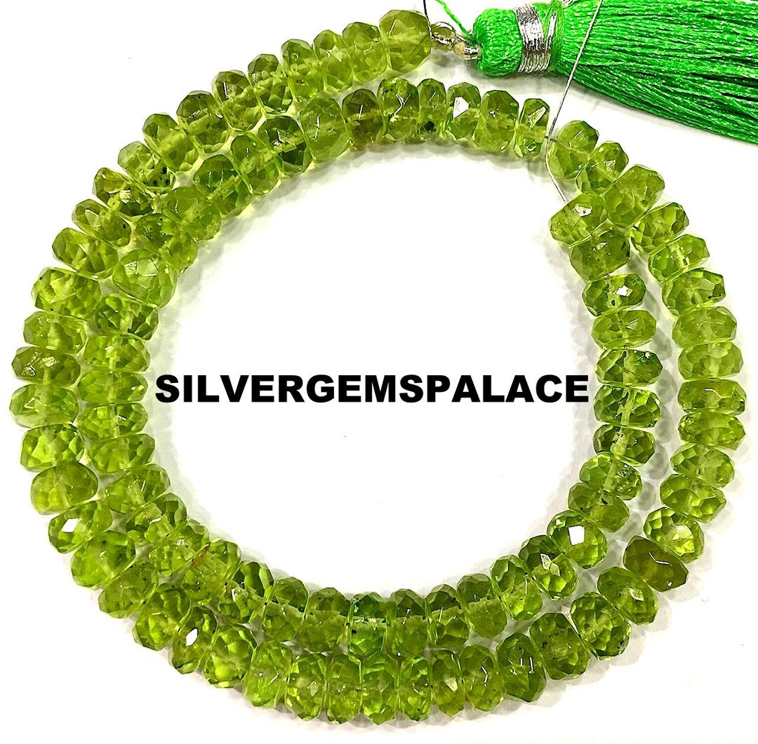 Natural Peridot Faceted Rondelle Beads 5.5mm Peridot Beads Strand ...