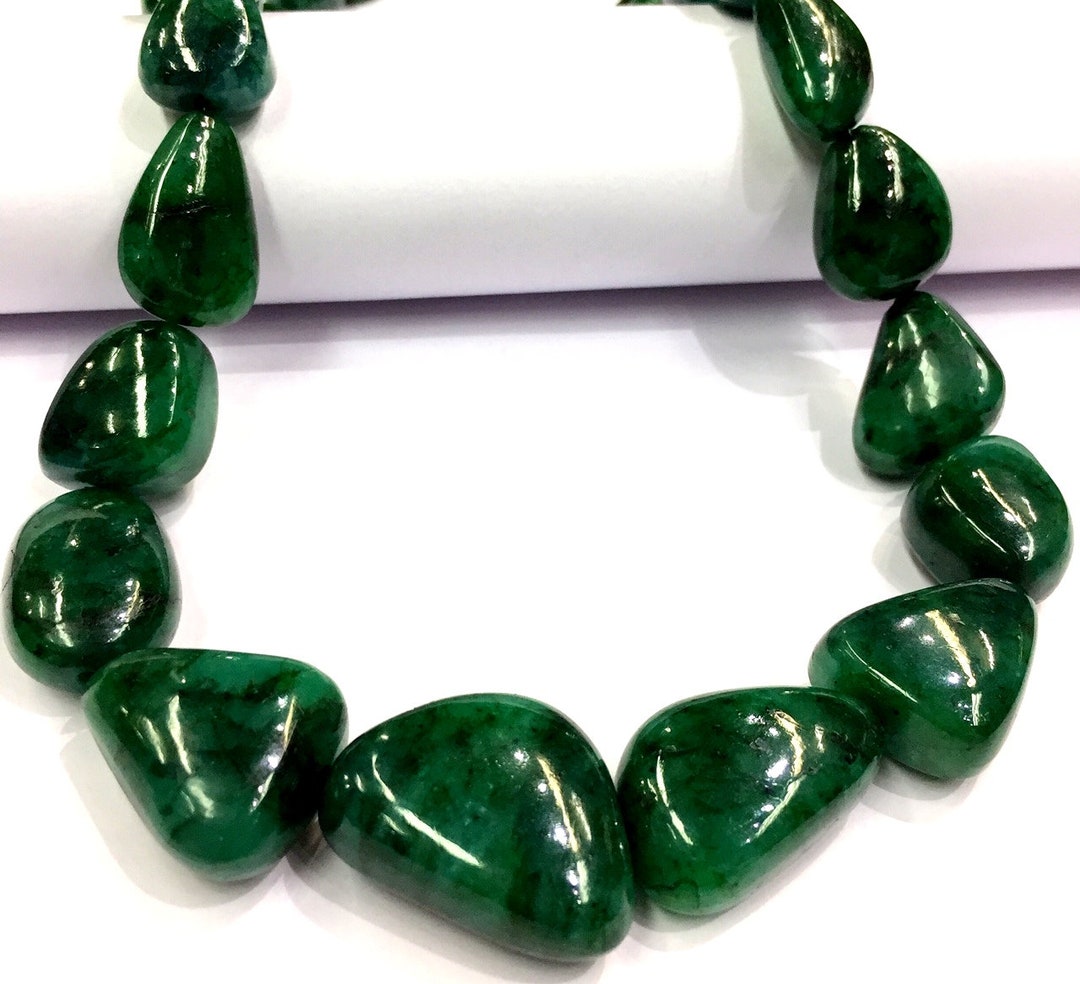 AAA Qualitynatural Emerald Smooth Nugget Shape Beads Green Beryl ...