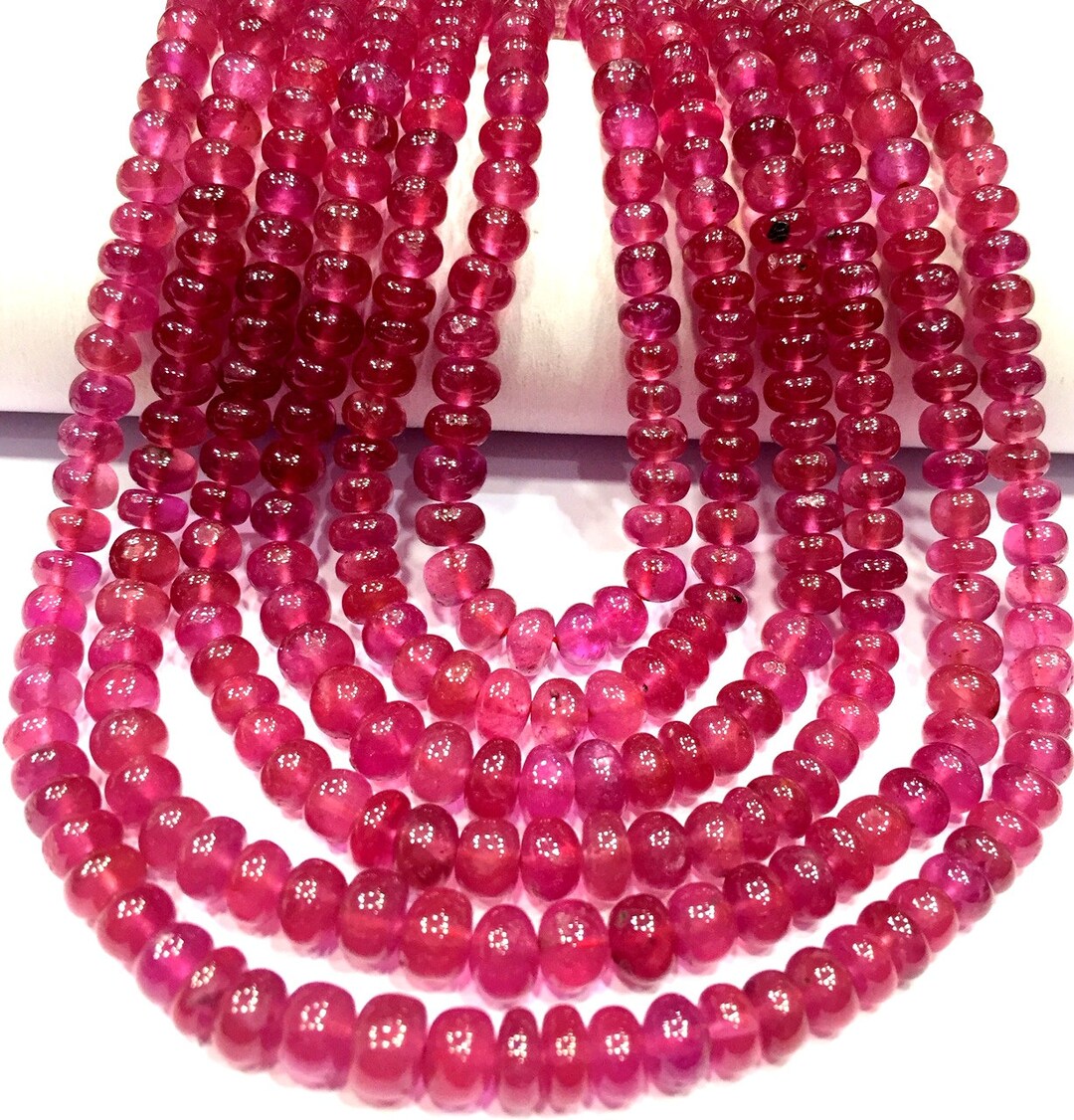 Extremely Rarenatural Pink Tourmaline Smooth Rondelle Beads Pink ...