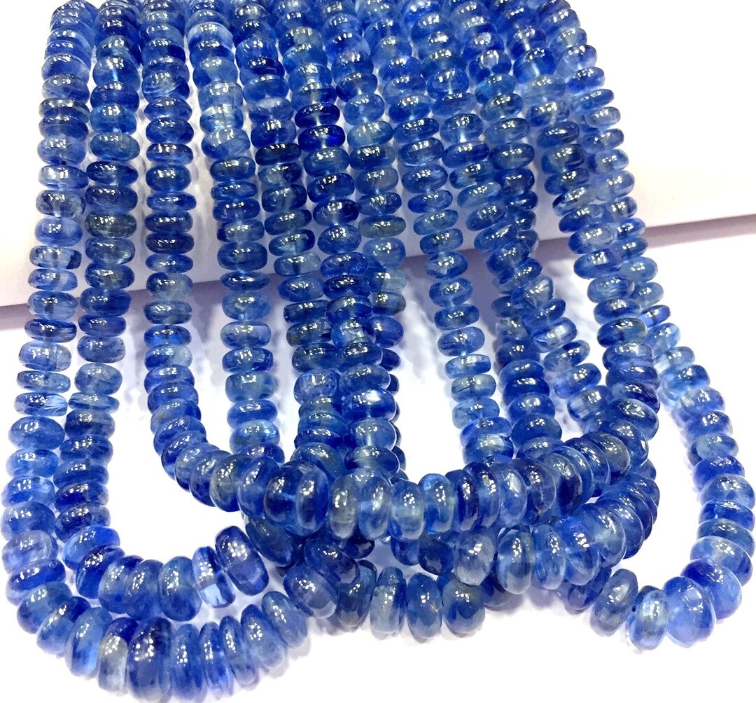 Extremely Beautiful~rare Natural Kyanite Smooth Rondelle Beads Truly ...