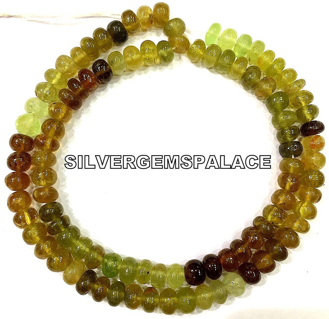 Natural Grossular Garnet Rondelle Beads 7.MM Rondelle Beads Smooth ...