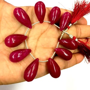 Very Rare-natural Smooth Ruby Corundum Teardrop Beads Heated Ruby ...