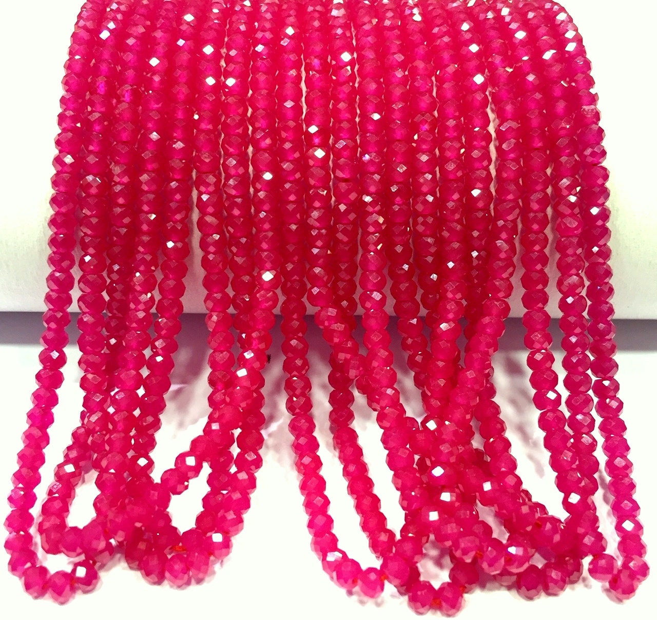 AAAA+ Natural Ruby Faceted Rondelle Beads Rare Pink Ruby Gemstone Beads ...