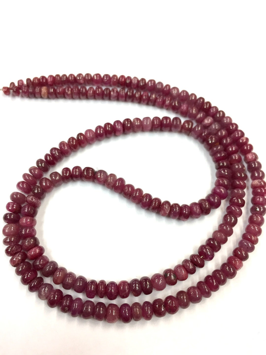 Natural Ruby Smooth Beads Ruby Heated Rondelle Beads Ruby Gemstone Ruby ...