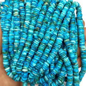 Natural Turquoise Smooth Tyre Beads Turquoise Plain Tyre Beads 6.MM ...
