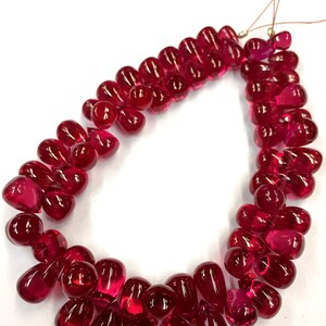 Extremely Beautiful Very Rare Red Corundum Smooth Teardrop Beads Ruby ...