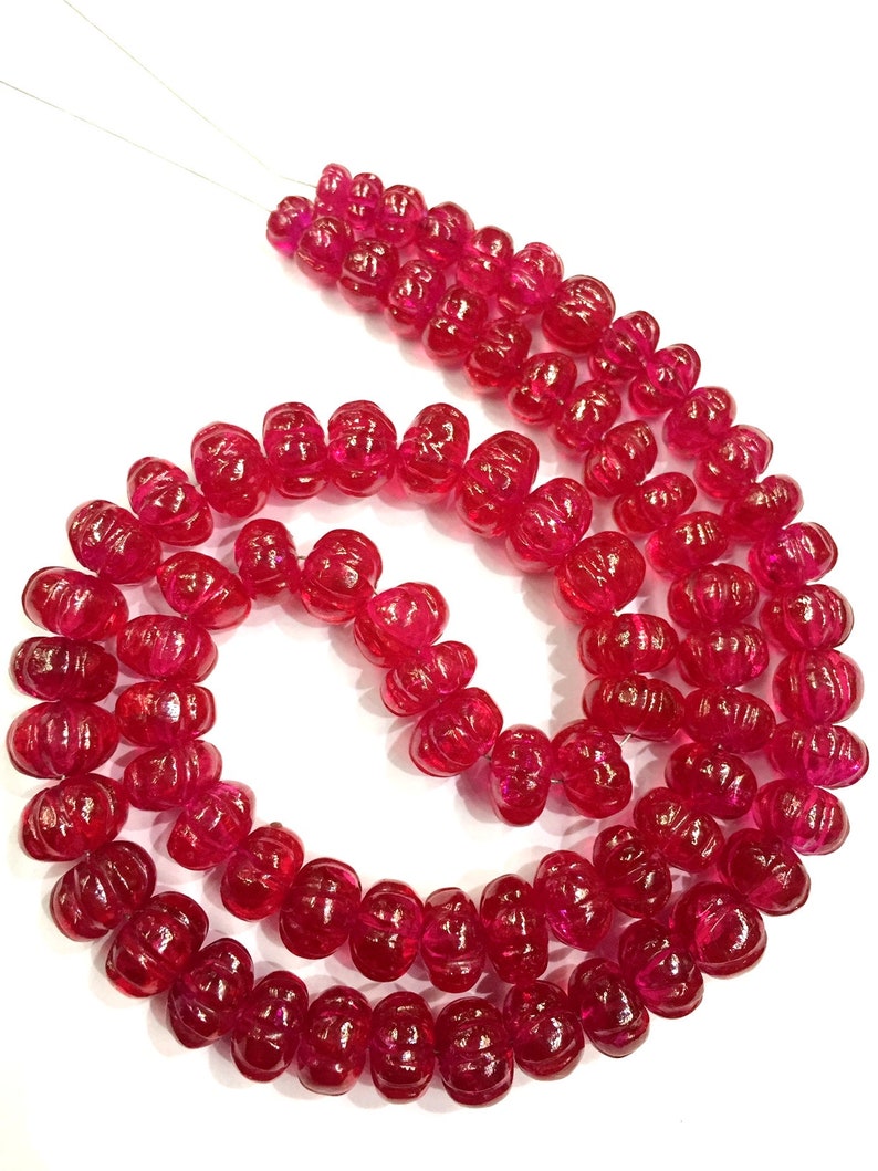 Extremely Beautifulvery Rare Ruby Corundum Melon Beads Ruby - Etsy