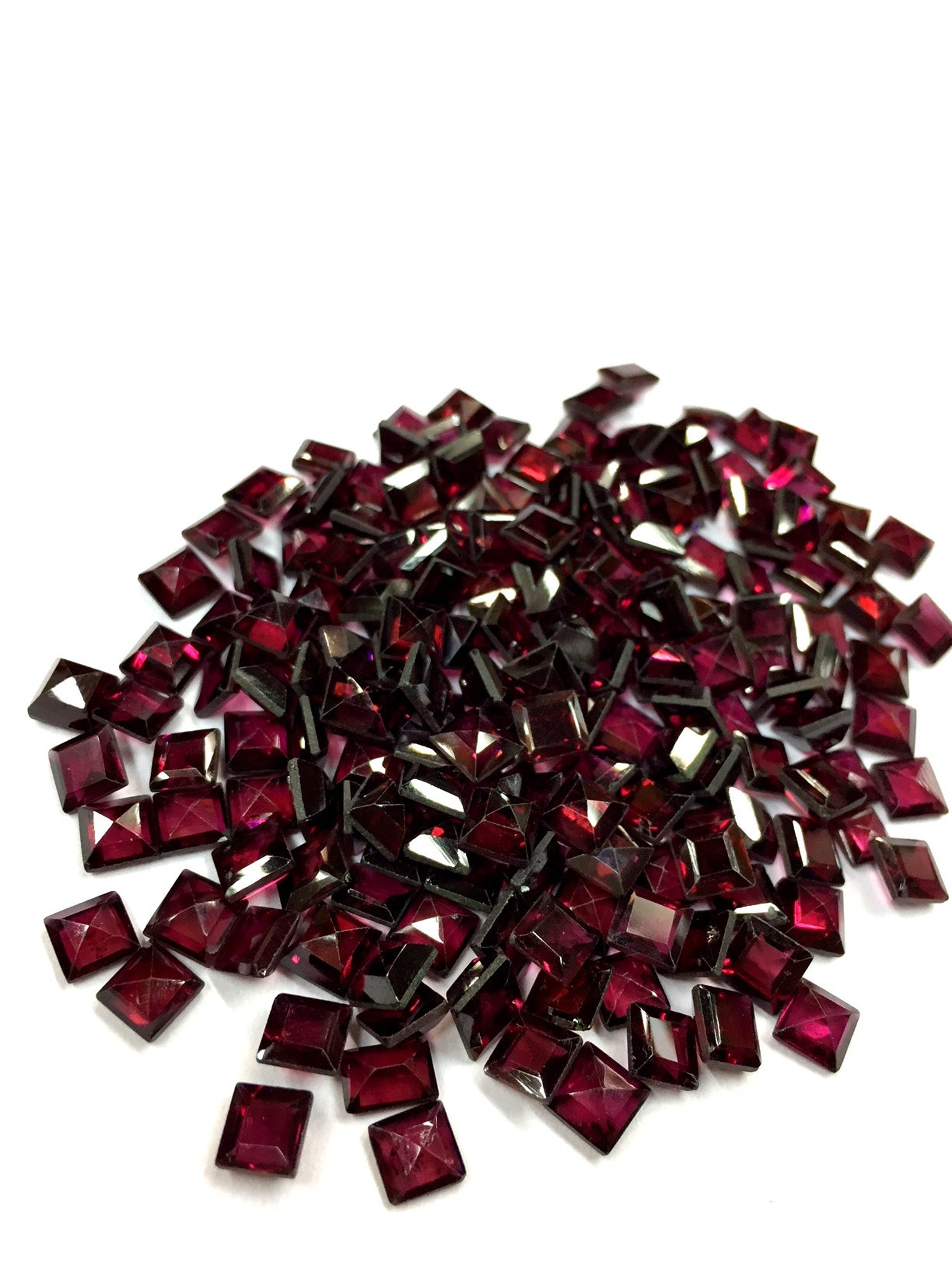 Natural Garnet Square Faceted Gemstone Garnet Loose Gemstone | Etsy