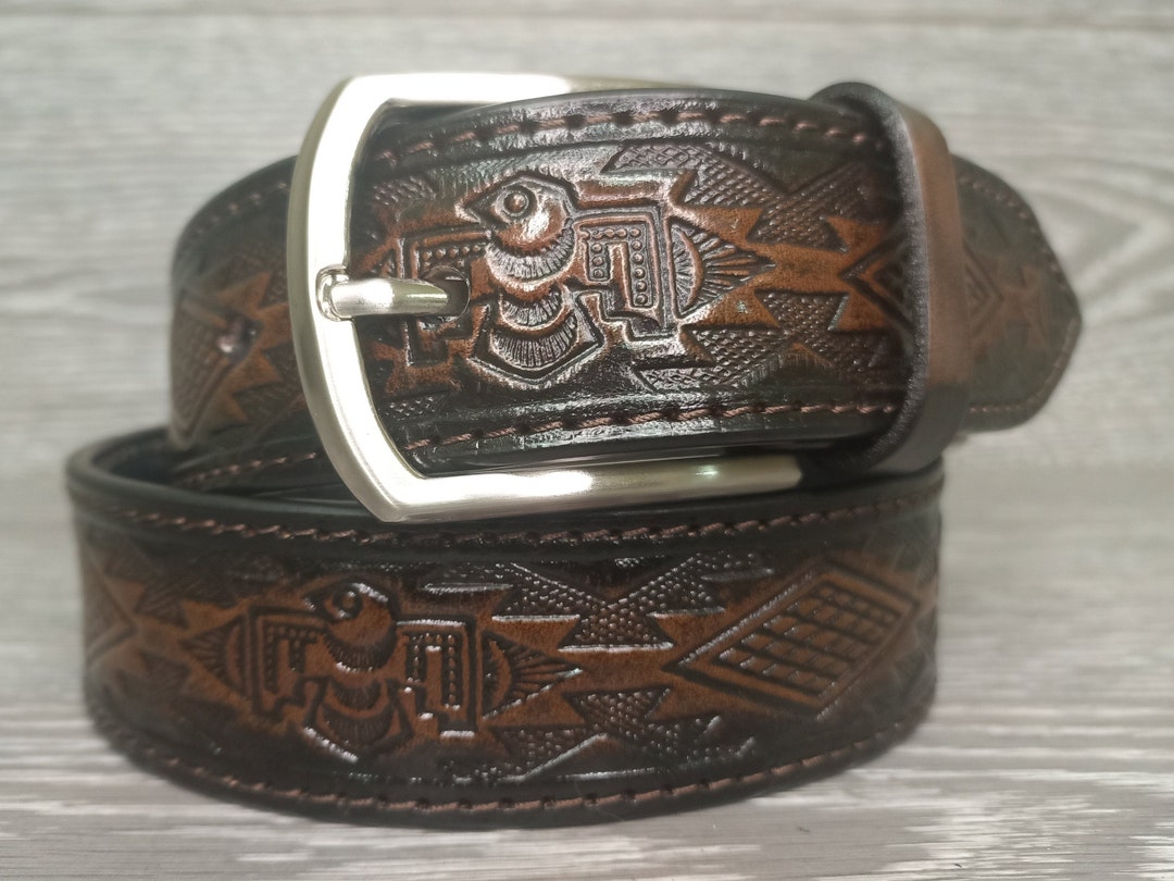 Custom Designed Mens Leather Belts Personalized With Initials - Etsy