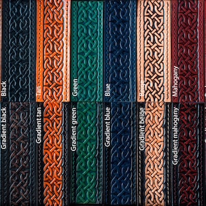 Full Grain Belt Tooled Embossed Gaelic Handmade Celtic Leather Belt ...
