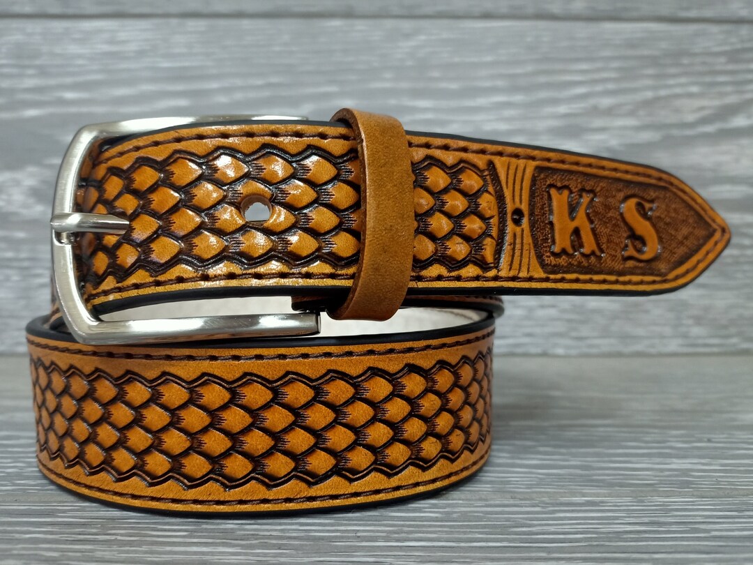 Personalized Tooled, Leather Belt Western Belt, Mens Western Belt ...