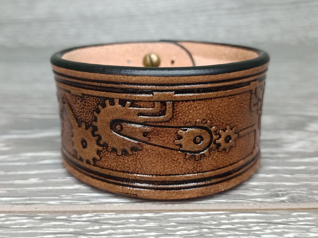 Embossed Bracelet, Tooled Wristband, Bracelet Gift, Boyfriend Gift ...