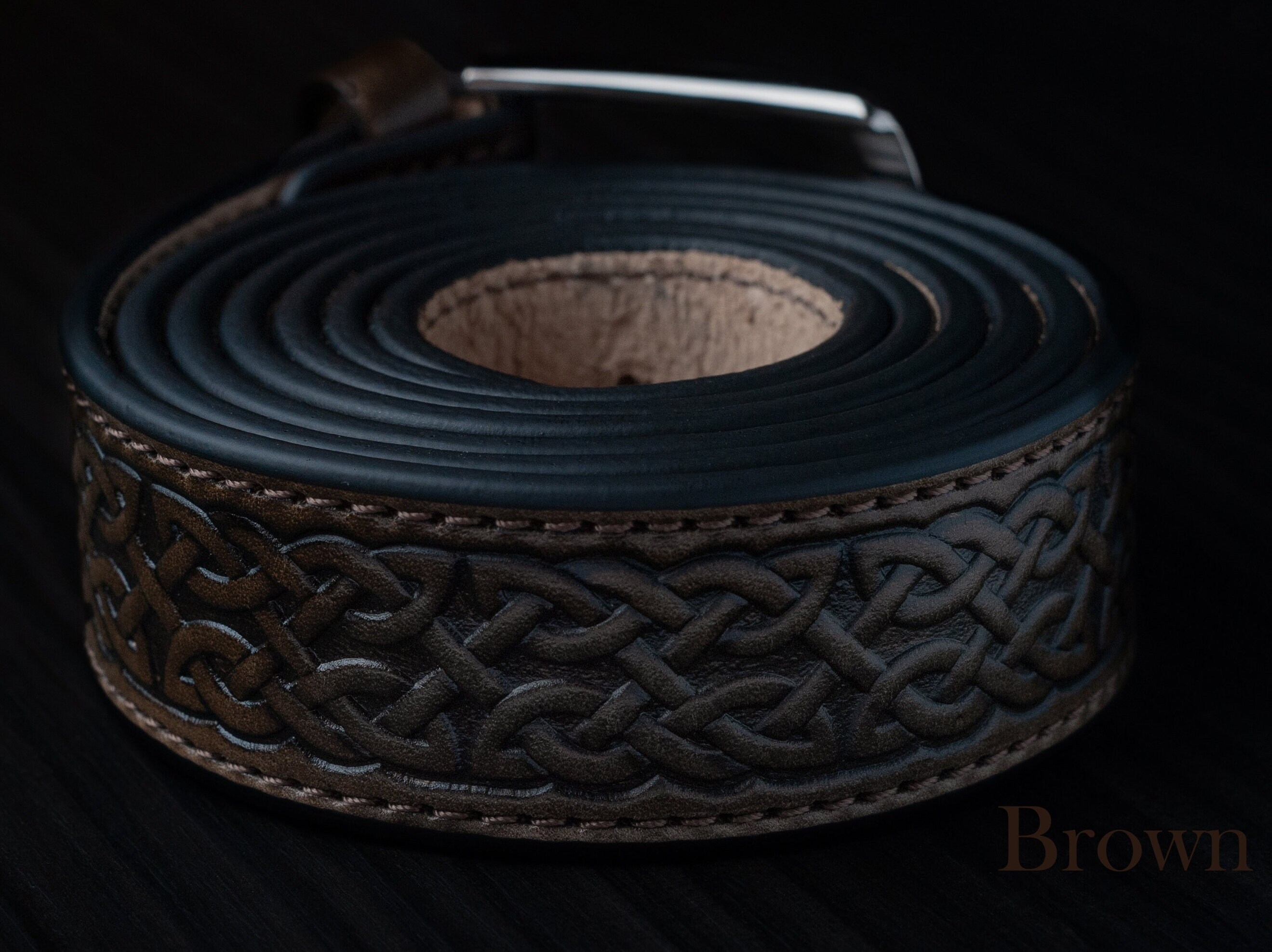 Full Grain Belt Tooled Embossed Gaelic Handmade Celtic Leather - Etsy