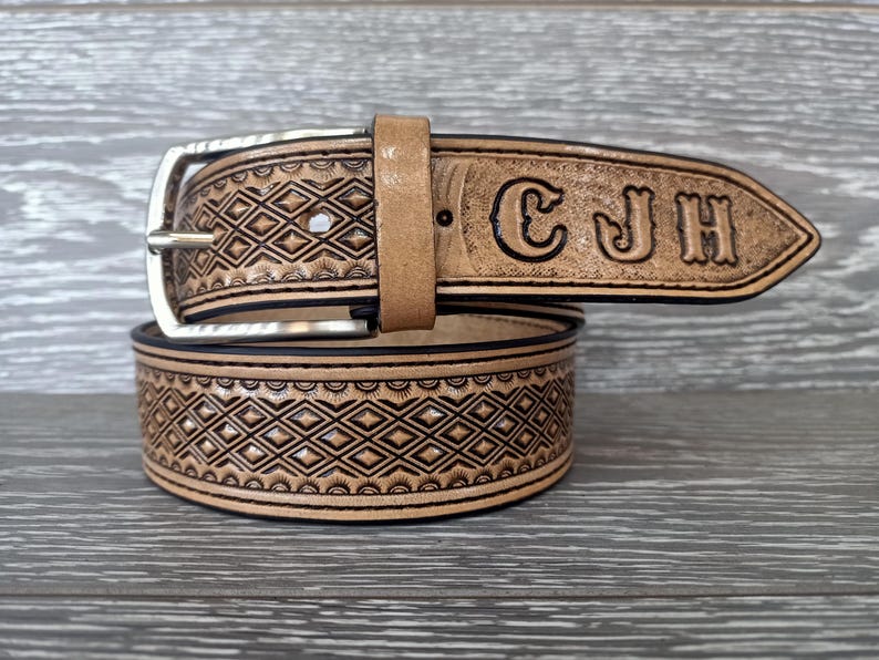 Gradient Brown Leather Belt, Brown Leather Belts, Personalized Leather ...