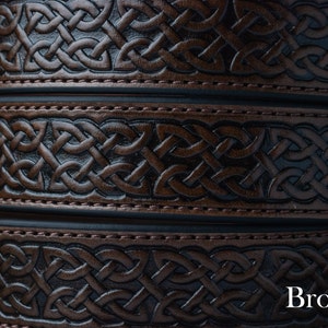 Full Grain Belt Tooled Embossed Gaelic Handmade Celtic Leather Belt ...