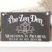 Zen Den Sign, Yoga Decor, Meditation Room Ideas, Yoga in Session Sign ...