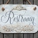 Restroom Wood Sign, Farmhouse Cottage Door Signs, French Chic Door ...