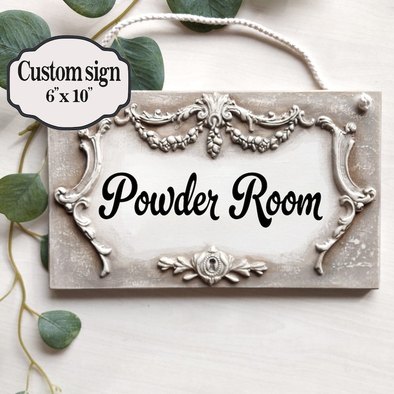 Powder Room Sign - Etsy