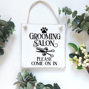 Grooming Salon Sign, Dog Spa Sign, Double Sided Business Door Signs ...