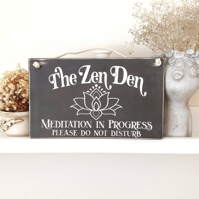 Zen Den Sign Yoga Decor Meditation Room Ideas Yoga in - Etsy