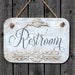 Restroom Wood Sign, Farmhouse Cottage Door Signs, French Chic Door ...