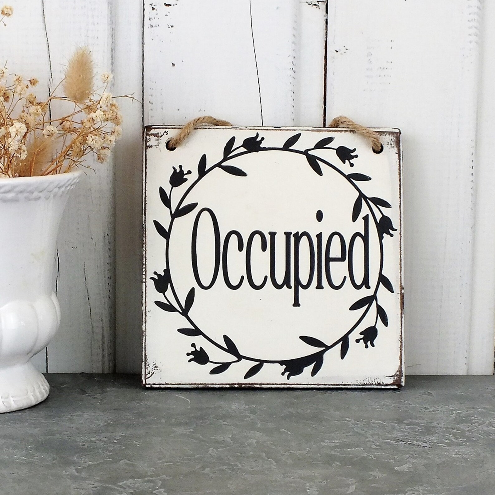 Occupied Vacant Guest Bathroom Door Sign Vintage Farmhouse | Etsy